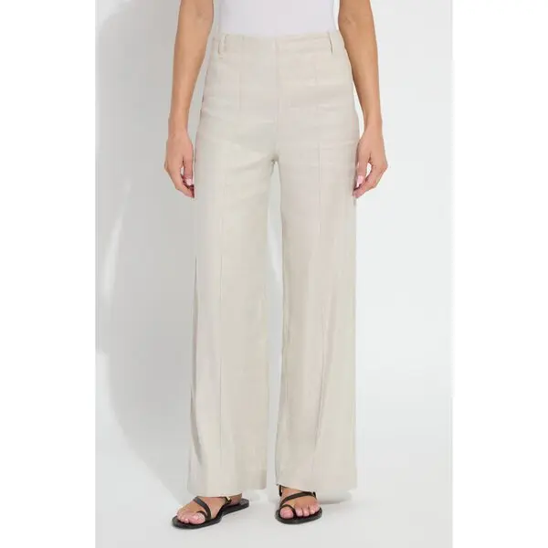 Lyssé Gabriela High Waist Linen Blend Pants - Flax