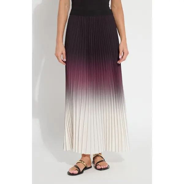 Lyssé Fortunata Pleated Chiffon Skirt - Red Sangria