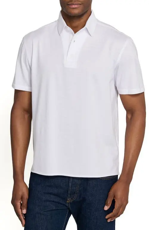 BROOKLYN BRIGADE Solid Mapleton Luxe Cross Dyed Polo - White