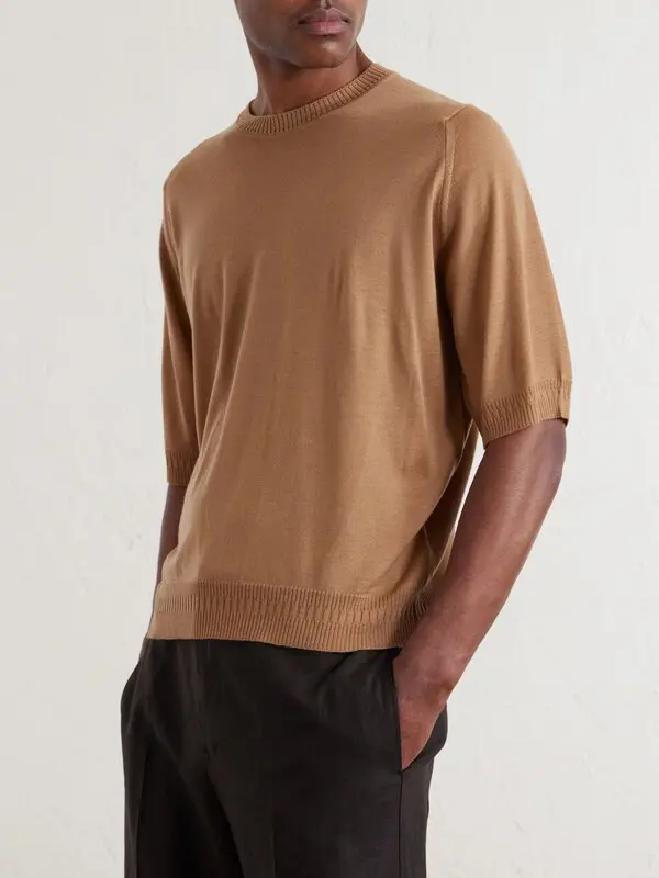 John Smedley Bill Nighy Knitted Merino Wool T-shirt