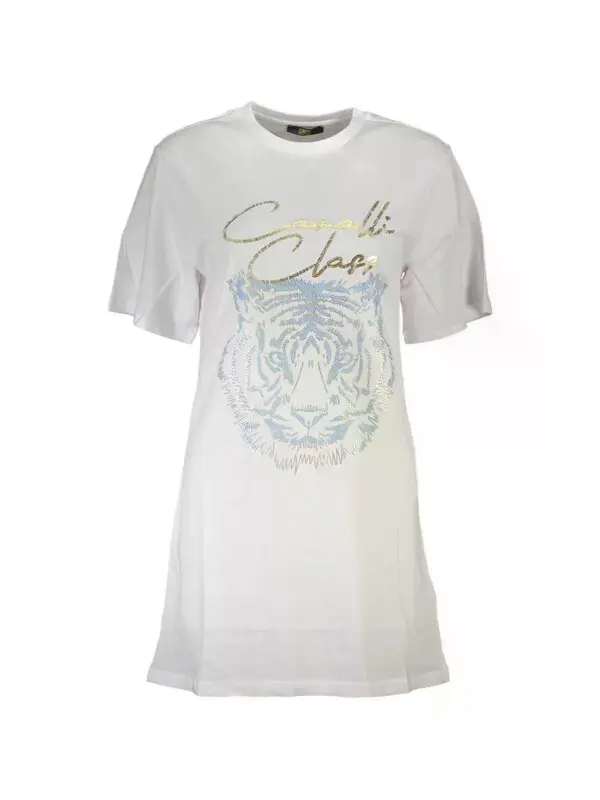 Roberto Cavalli Tiger-embroidered Logo T-shirt - White