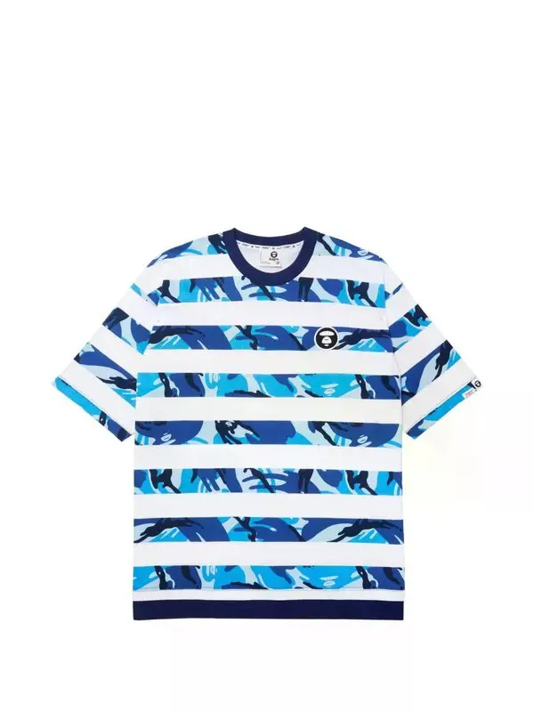 AAPE BY *A BATHING APE Moonface Camo-striped T-shirt