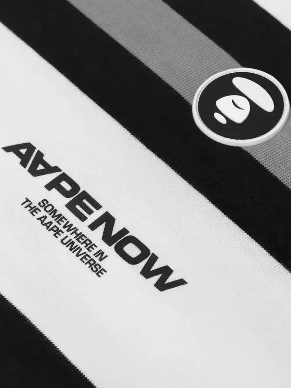 AAPE BY *A BATHING APE Moonface Striped Long-sleeve T-shirt