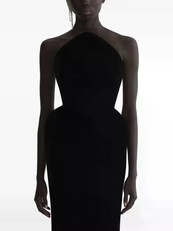 MUGLER Velvet Gown - Black