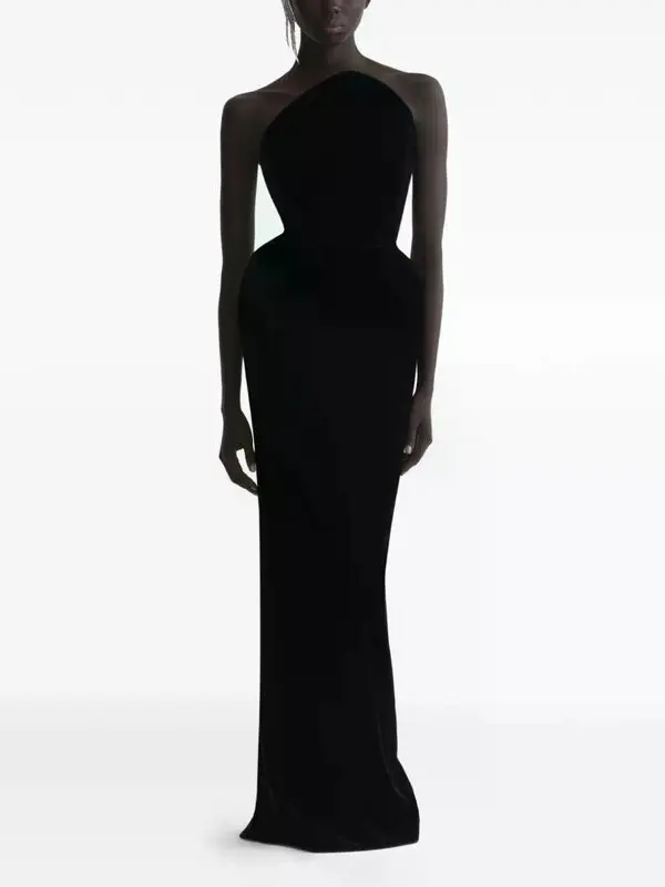 MUGLER Velvet Gown - Black