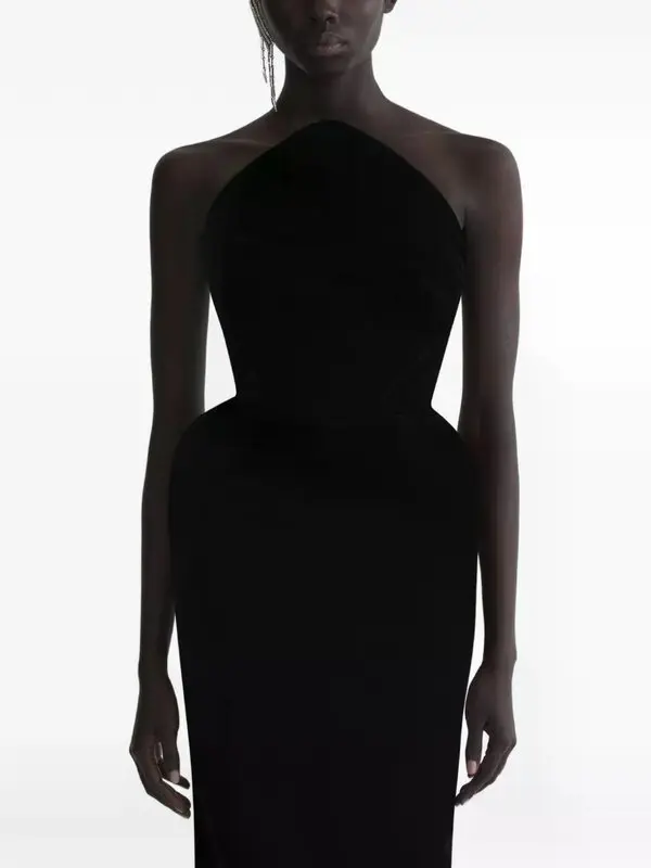 MUGLER Velvet Gown - Black