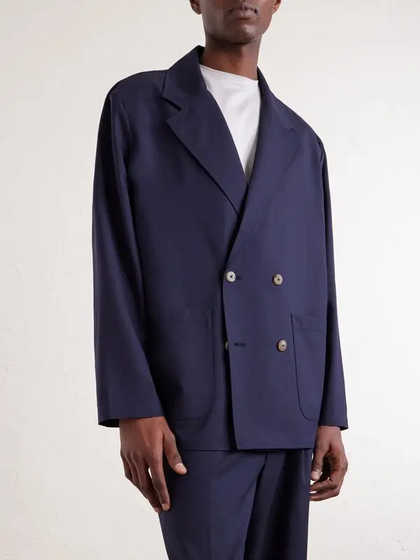 De Bonne Facture Double-breasted Wool Suit Jacket