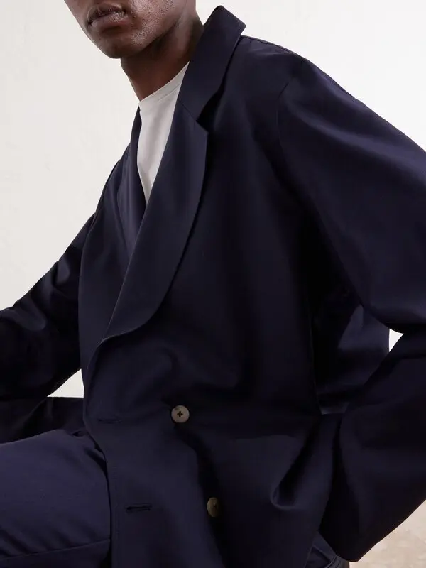 De Bonne Facture Double-breasted Wool Suit Jacket