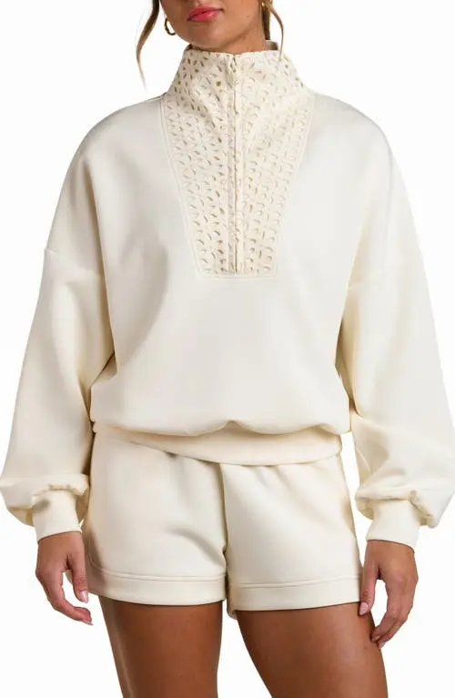 La Blanca Cloudset Lounge Half Zip Top - Chalk