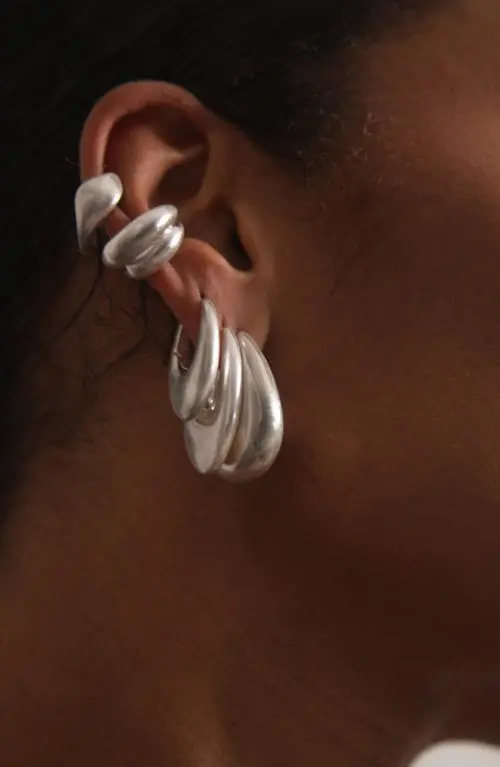 YOJ Eclipse Midi Hoops In Brushed
