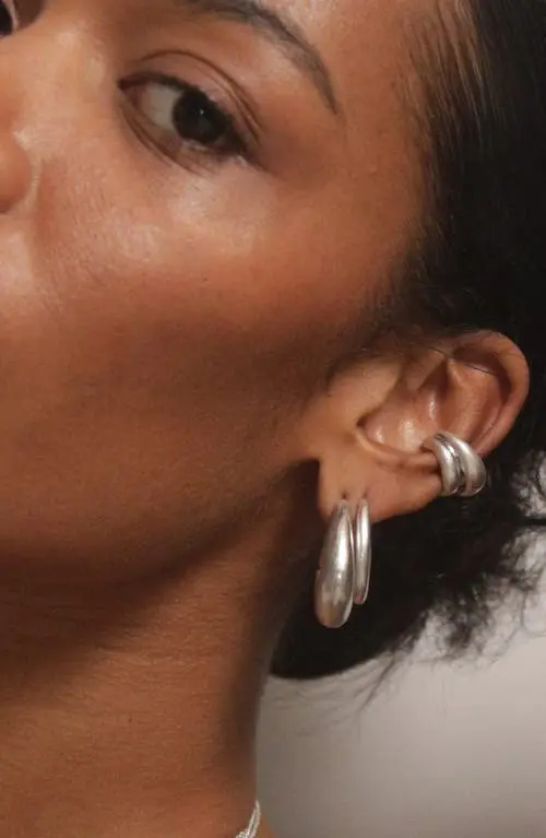 YOJ Eclipse Midi Hoops In Brushed