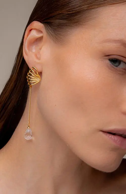 YOJ Travro Drop Stud Earring With Crystal Chain