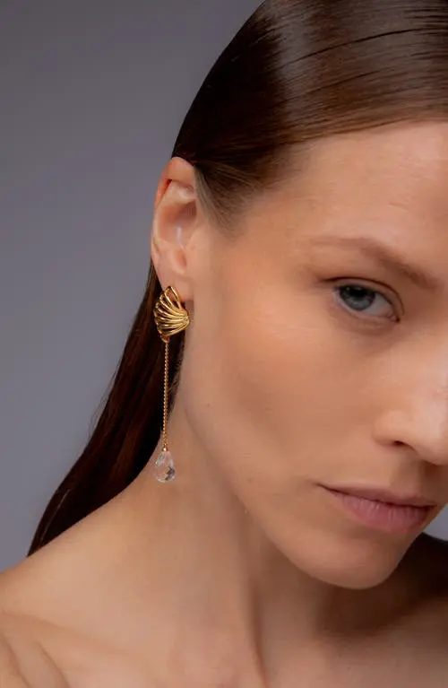 YOJ Travro Drop Stud Earring With Crystal Chain