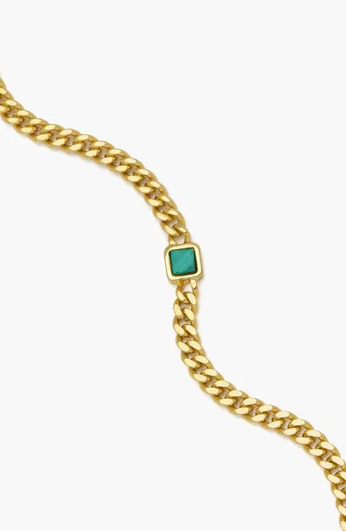 YOJ Malachite Stone Curb Chain Necklace
