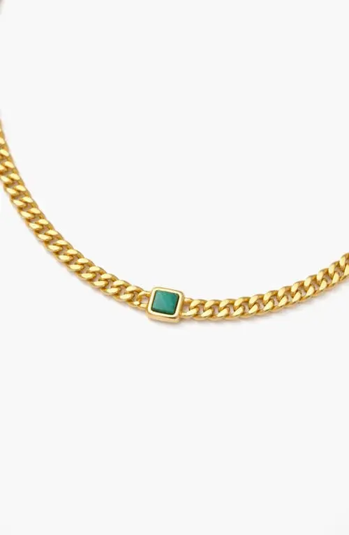 YOJ Malachite Stone Curb Chain Necklace