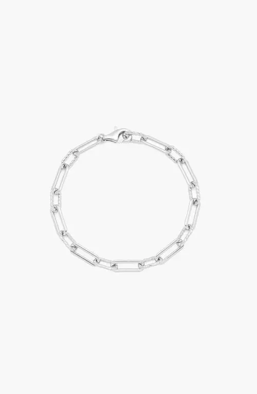 YOJ Oto Rope Detail Chain Bracelet In Plated Metal - Silver