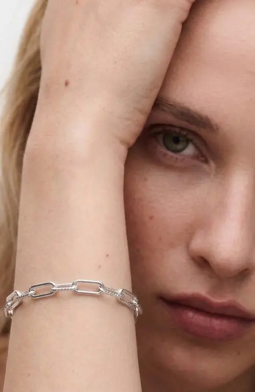 YOJ Oto Rope Detail Chain Bracelet In Plated Metal
