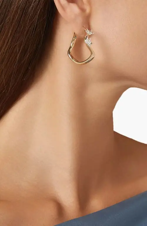 YOJ Calino Hoop Earrings With Floral Accents