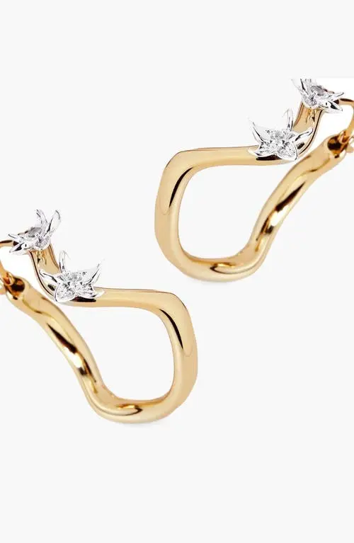 YOJ Calino Hoop Earrings With Floral Accents