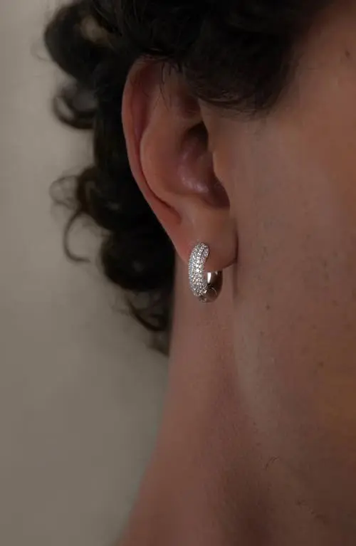 YOJ Pave Crystal Huggie Hoop Earring