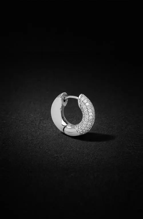 YOJ Pave Crystal Huggie Hoop Earring