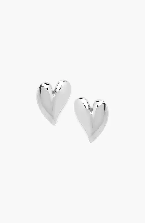 YOJ Mini Heart Stud Earrings - Silver