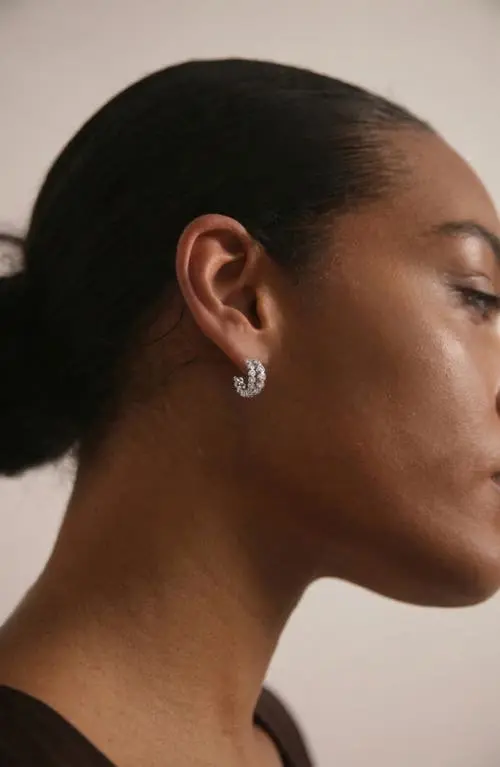 YOJ Averto Mini Crystal Double Hoop Earrings