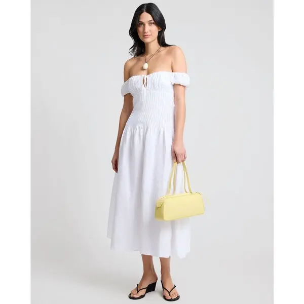 Onia Off-shoulder Midi Dress - White
