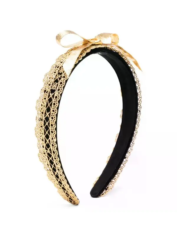 SHUSHU/TONG X Yvmin Lace-trim Headband - Gold