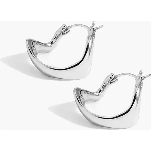 YOJ Curved Mini Hoop Earrings - Silver