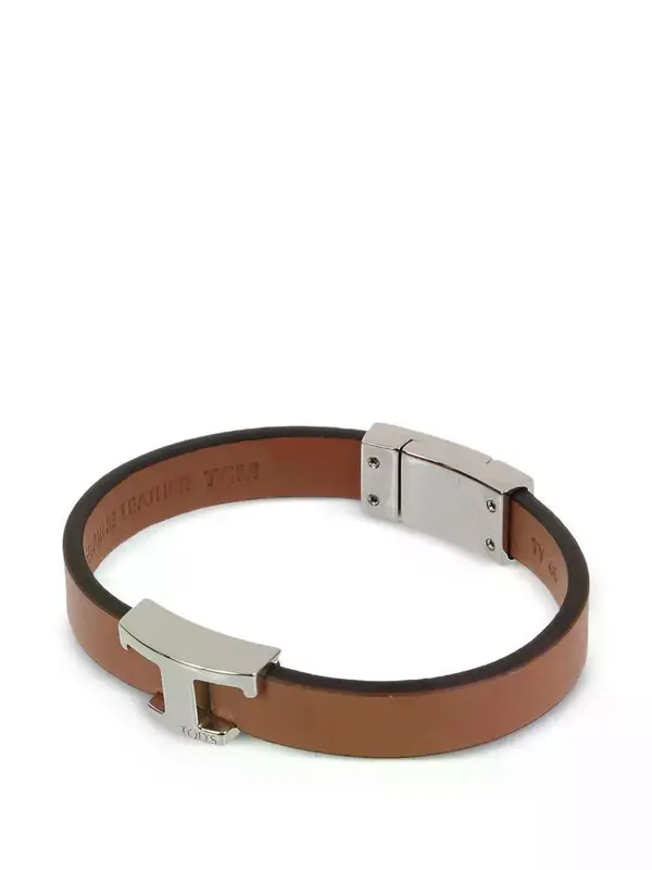 TOD'S T Timeless Leather Bracelet - Silver