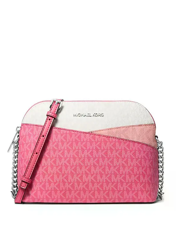 Michael Kors Crossbody Bag With Chain-link Detailing - Pink