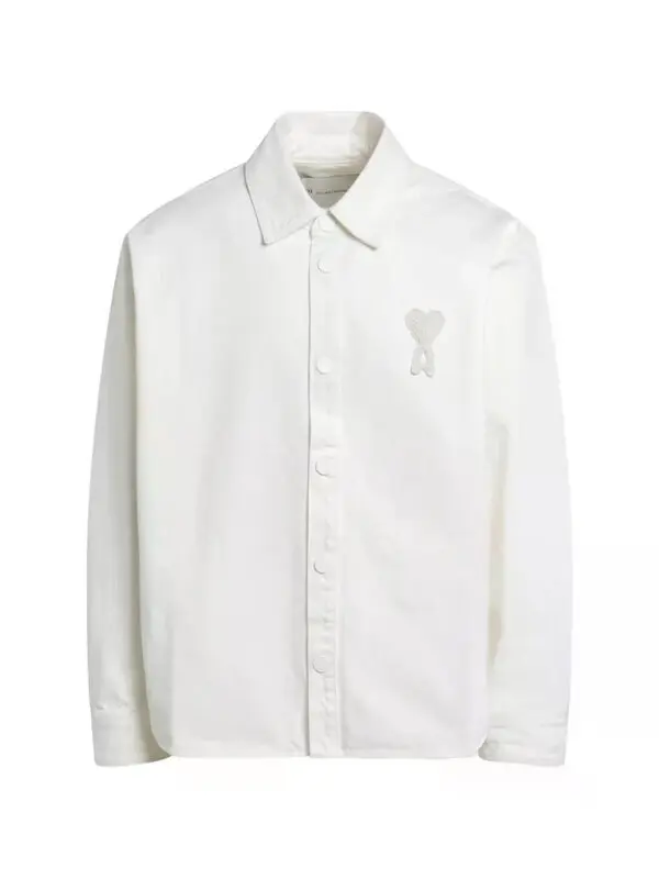 Ami Logo-patch Overshirt - White