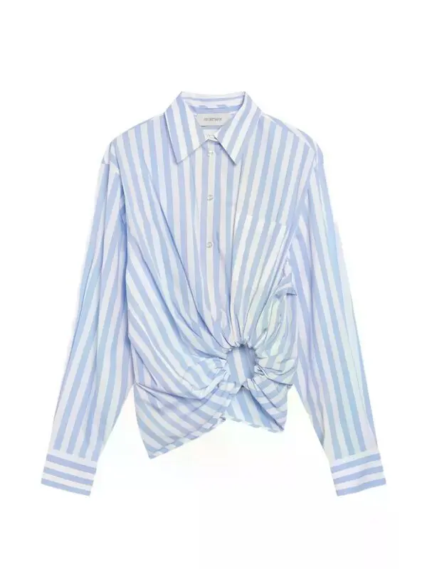 Sportmax Striped Twist-detail Shirt - Blue