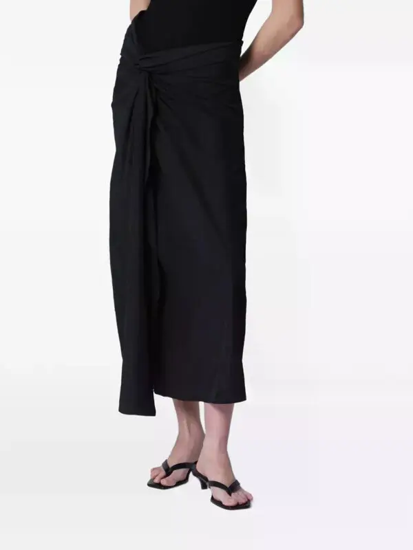 RÓHE Twisted Midi Skirt - Black