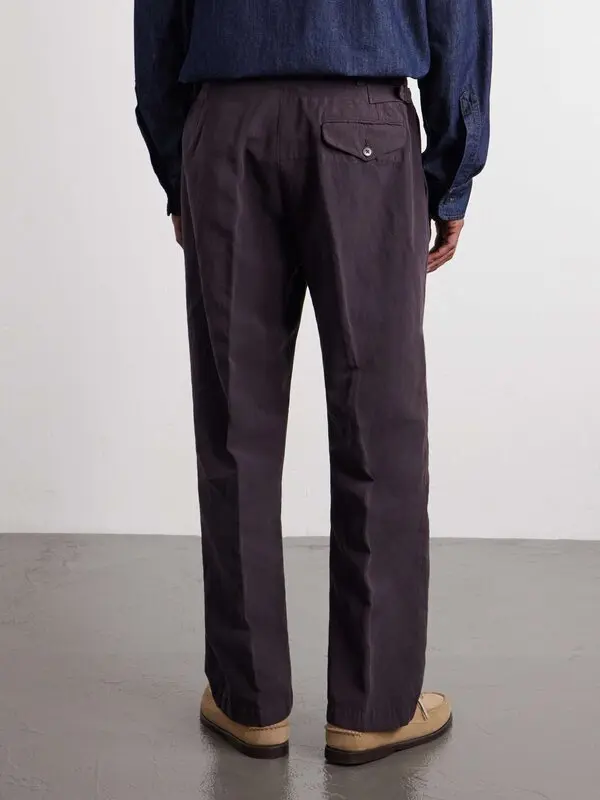 KAPTAIN SUNSHINE Straight-leg Cotton And Linen-blend Trousers