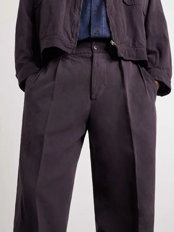 KAPTAIN SUNSHINE Straight-leg Cotton And Linen-blend Trousers