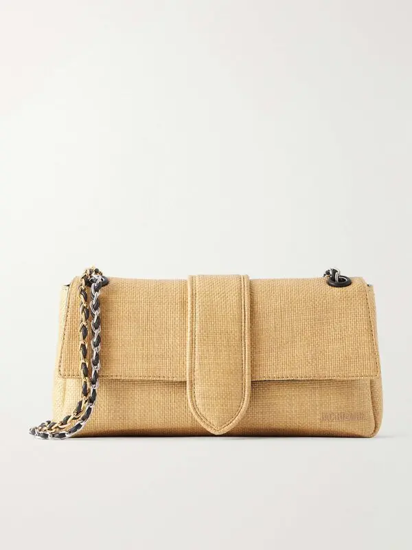 Jacquemus Le Bambino Chaîne Raffia-effect Shoulder Bag - Neutral