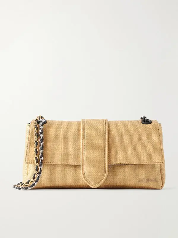 Jacquemus Le Bambino Chaîne Raffia-effect Shoulder Bag - Neutrals