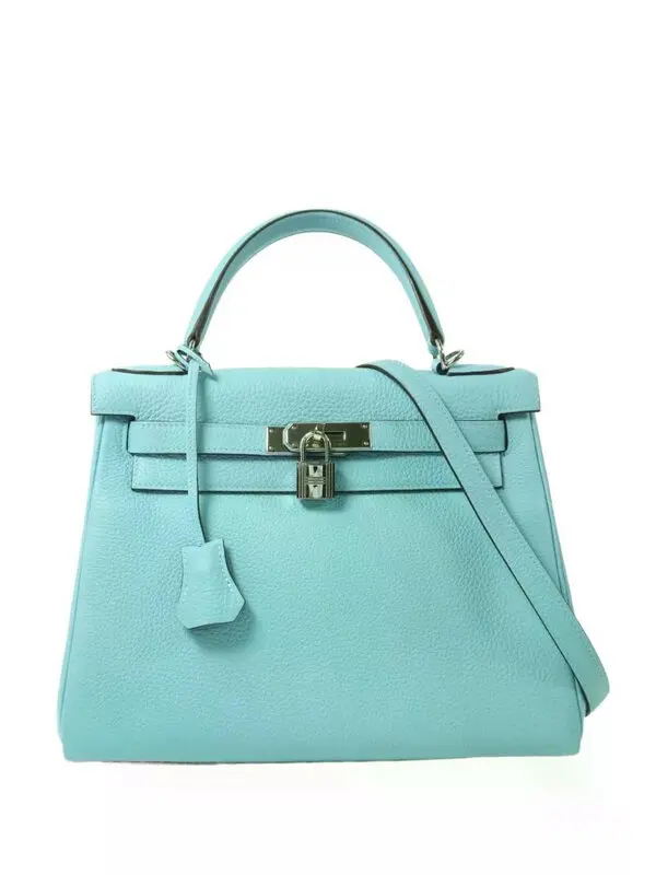 Hermès 28 Kelly Leather Tote Bag - Blue