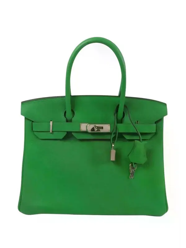 Hermès 30 Birkin Leather Tote Bag - Green