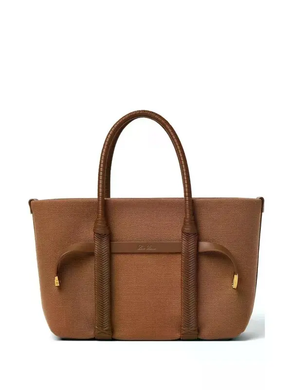 Loro Piana Smal Leather-trim Canvas Tote Bag - Brown