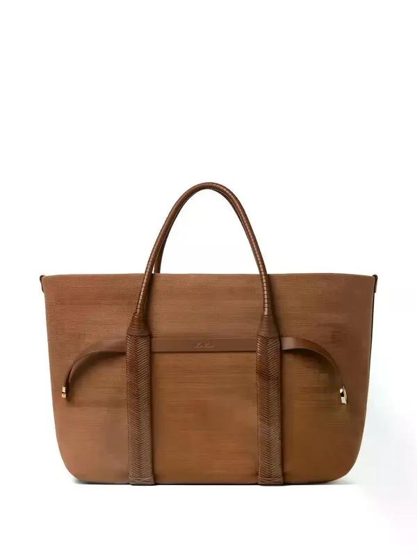 Loro Piana Small Leather-trim Tote Bag - Brown