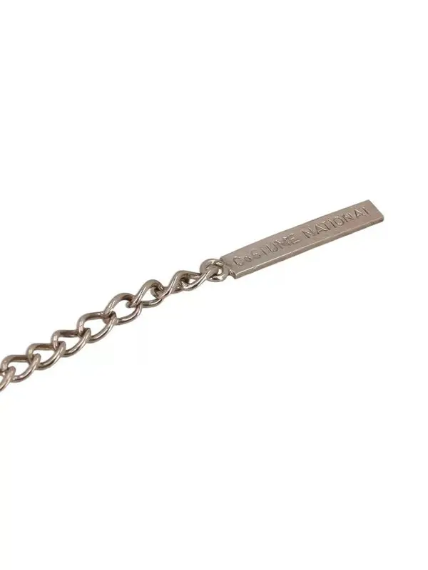 Costume National Hammered-effect Square-link Necklace