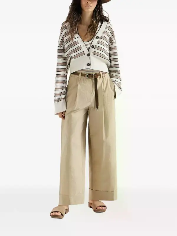 Brunello Cucinelli Striped Cotton Knit Top