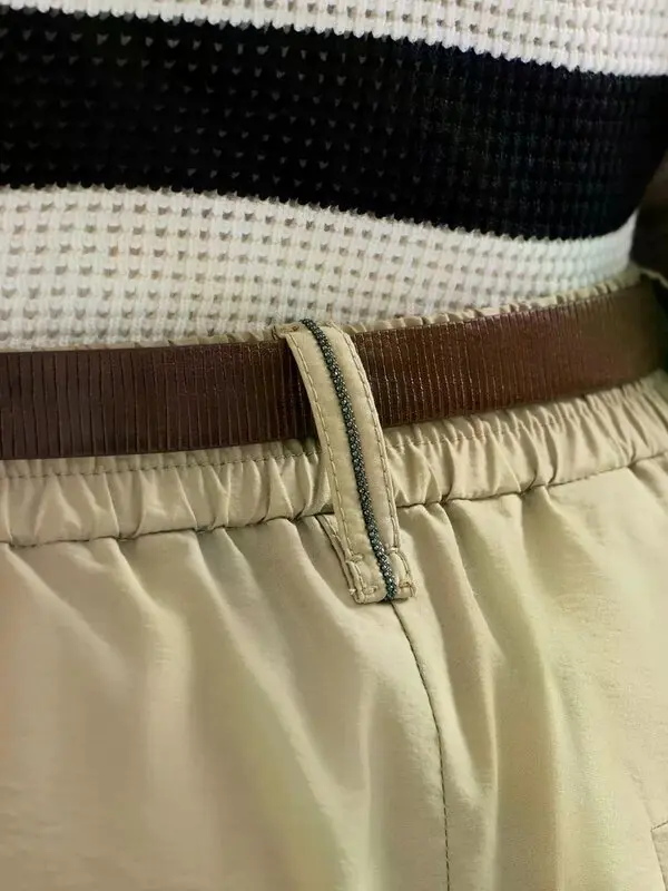 Brunello Cucinelli Techno Cotton Poplin Pleated Trousers - Neutrals