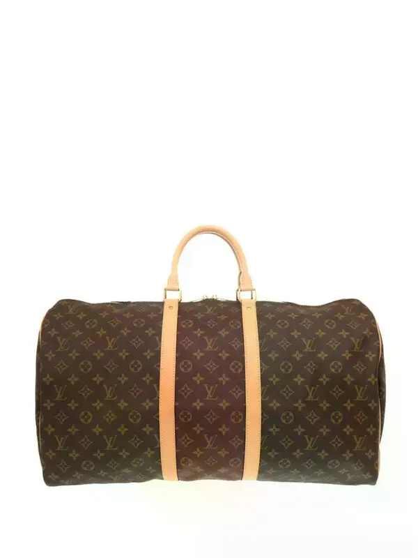 LOUIS VUITTON Monogram Keepall 55 Travel Bag - Brown