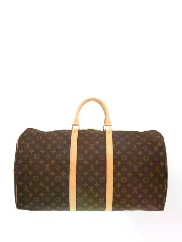 LOUIS VUITTON Monogram Keepall 55 Travel Bag - Brown