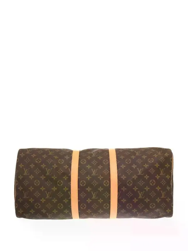 LOUIS VUITTON Monogram Keepall 55 Travel Bag - Brown