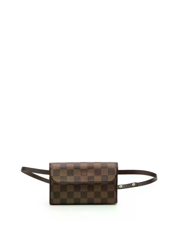 LOUIS VUITTON 2006 Damier Ebene Pochette Florentine Belt Bag - Brown